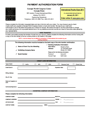 Fillable Online authorization to be on file before we process your order(s) for service Fax ...