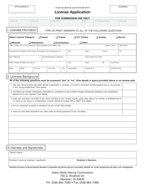 Fillable Online isp idaho License Application - Idaho State Police - isp idaho Fax Email Print ...
