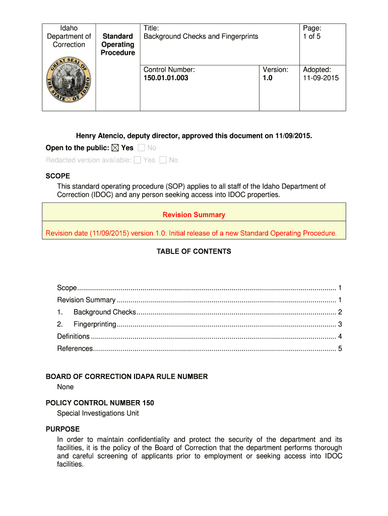 Fillable Online idoc idaho Background Checks and Fingerprints - idoc ...