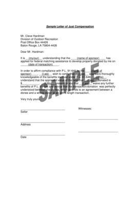 Sample Letter For Compensation - Fill Online, Printable, Fillable ...