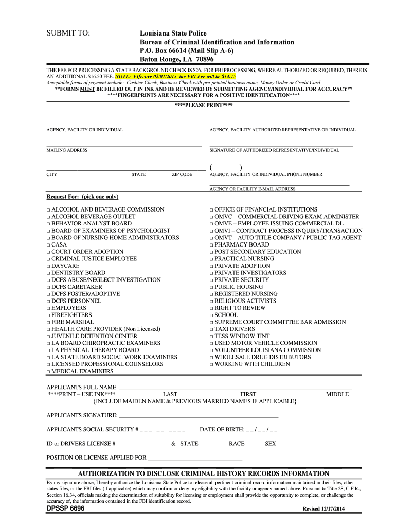 Fillable Online lsp FOR FBI PROCESSING, WHERE AUTHORIZED OR REQUIRED, THERE IS - lsp Fax Email ...
