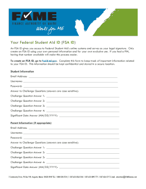 Fillable Online FSA ID Info bannerdocx Fax Email Print - pdfFiller