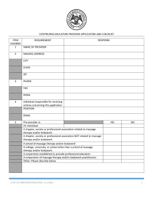 Fillable Online CE02 Continuing Education Provider Approval Application ...