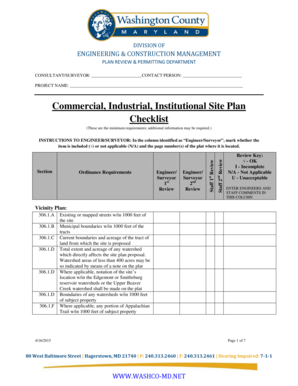 Fillable Online washco-md Commercial Industrial Institutional Site Plan Checklist - washco-md ...