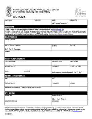 Fillable Online dese mo REFERRAL FORM - Home PageMissouri Department of ...