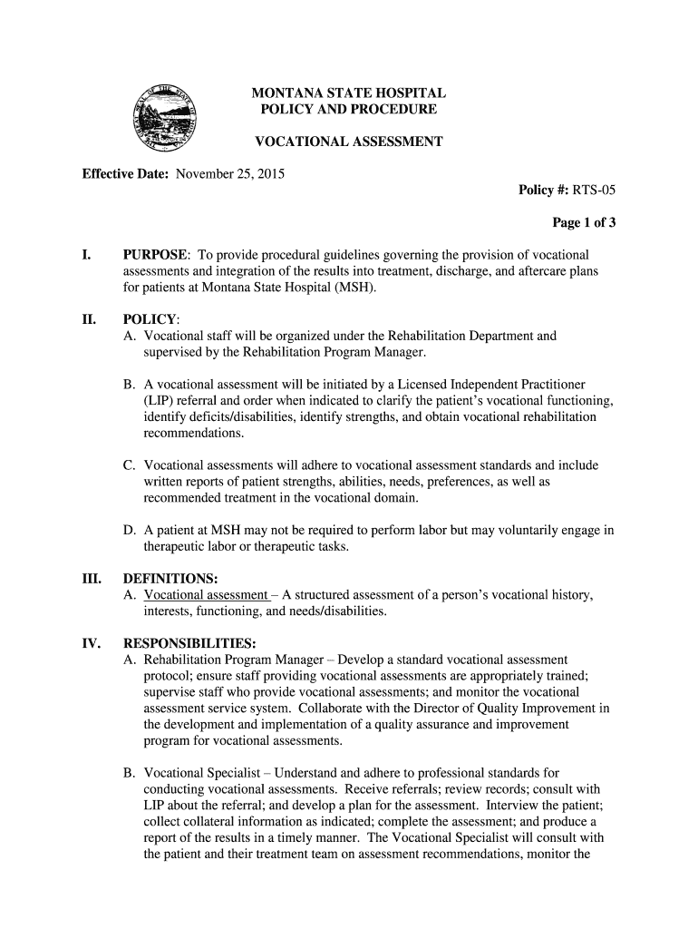 Fillable Online dphhs mt VOCATIONAL ASSESSMENT - dphhs mt Fax Email ...