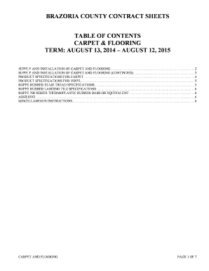Fillable Online BRAZORIA COUNTY CONTRACT SHEETS Fax Email Print - pdfFiller