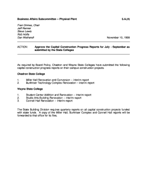 Fillable Online nscs 5A04-Capital Construction Progress Report cover ...