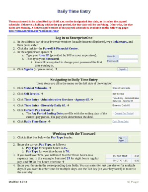 Fillable Online Daily Time Entry Fax Email Print - pdfFiller