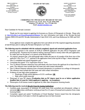 Fillable Online chirobd nv STATE OF NEVADA - Chiropractic Nevada ...