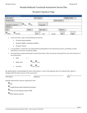 Fillable Online dhcfp nv Nevada Medicaid Functional Assessment Service ...