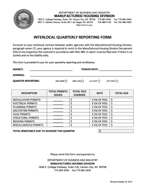 Fillable Online INTERLOCAL QUARTERLY REPORTING FORM - Nevada Fax Email ...