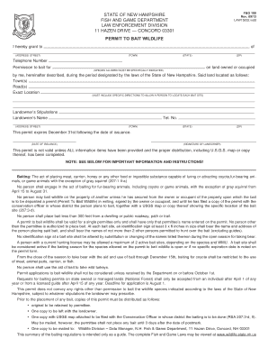Fillable Online STATE OF NEW HAMPSHIRE FG 180 FISH AND GAME DEPARTMENT Fax Email Print - pdfFiller