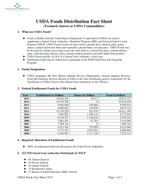 Fillable Online USDA Foods Distribution Fact Sheet Fax Email Print ...