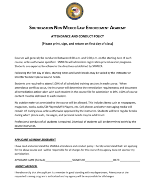 Fillable Online nmjc SOUTHEASTERN NEW MEXICO LAW ENFORCEMENT ACADEMY ...