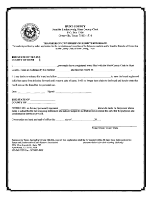 Fillable Online HUNT COUNTY Fax Email Print - pdfFiller