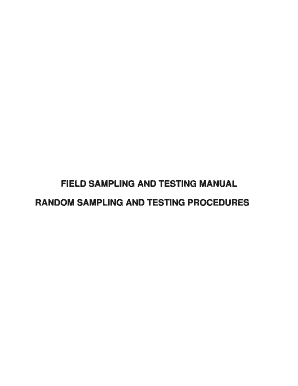 Fillable Online dot nd FIELD SAMPLING AND TESTING MANUAL - DOT Home ...