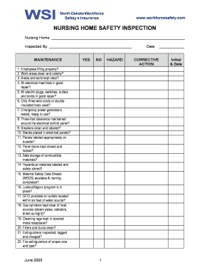 Fillable Online Nursing Home Inspection - Maintenancedoc Fax Email ...
