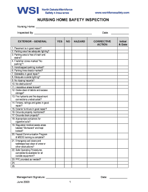 Fillable Online Nursing Home Inspection - Exterior Generaldoc Fax Email ...