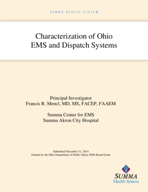 Fillable Online publicsafety ohio Characterization of Ohio EMS and ...