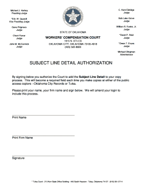 Fillable Online SUBJECT LINE DETAIL AUTHORIZATION Fax Email Print ...