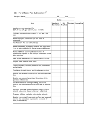 Fillable Online Checklist for Master Plan Submission Fax Email Print ...
