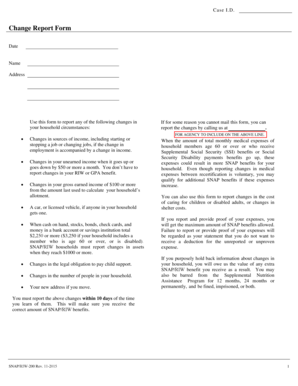 Fillable Online dhs ri Change Report Form - RI DHS - dhs ri Fax Email ...