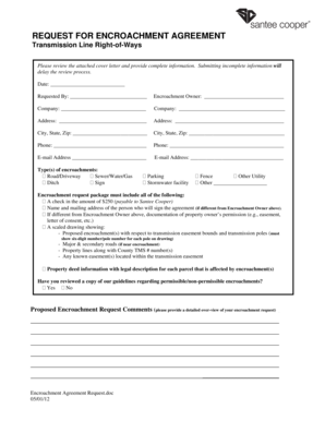 Fillable Online Encroachment Agreement Requestdoc Fax Email Print ...