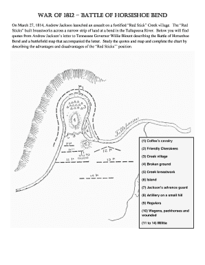 Fillable Online War of 1812 Battle of Horseshoe Bend - Tennessee State ...