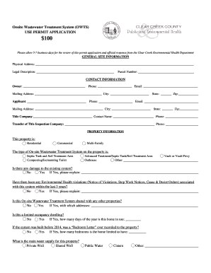 Fillable Online co clear-creek co Onsite Wastewater Treatment System ...