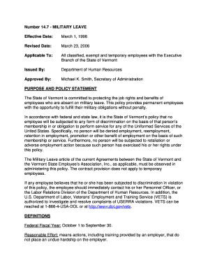 Fillable Online 7 - MILITARY LEAVE Fax Email Print - pdfFiller