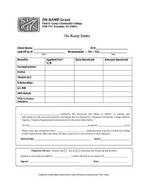 Fillable Online pdc ON-RAMP Grant - pdc Fax Email Print - pdfFiller