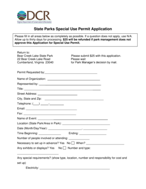 Dcr Special Use Permit - Fill Online, Printable, Fillable, Blank ...