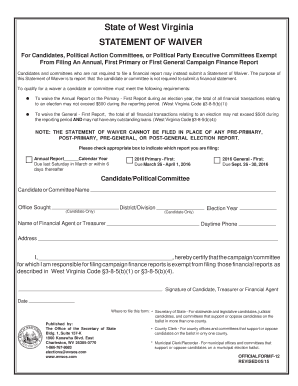 Fillable Online STATEMENT OF WAIVER Fax Email Print - pdfFiller