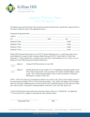 Fillable Online khcs Payment Preference Form - khcs Fax Email Print - pdfFiller