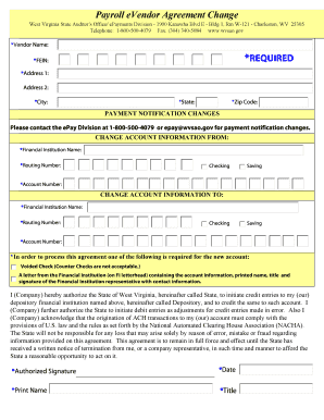 Fillable Online wvsao PAYMENT NOTIFICATION CHANGES Fax Email Print ...