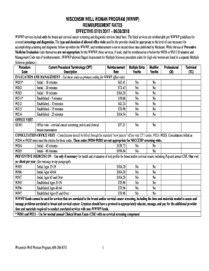Fillable Online WISCONSIN WELL WOMAN PROGRAM (WWWP) Fax Email Print ...
