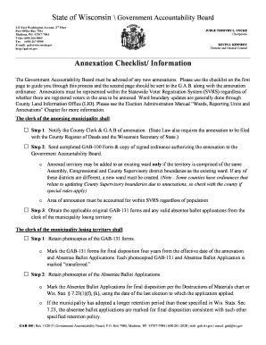 Fillable Online gab wi GAB-100 Annexation Checklist Ward-Voter Info ...