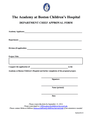 Fillable Online childrenshospital Department Chief Approval Form 2014docx Fax Email Print ...