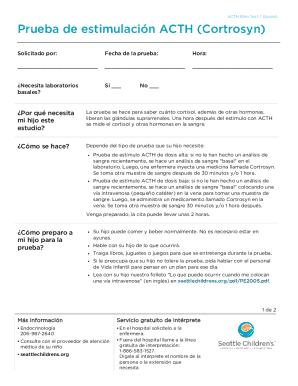 Fillable Online PE363S IV ACTH Stimulation Test - Spanish Fax Email ...