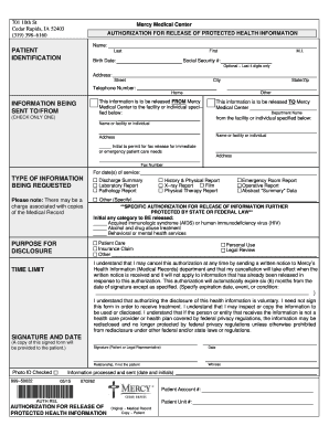 Fillable Online IDENTIFICATION - Mercy Medical Center Fax Email Print ...