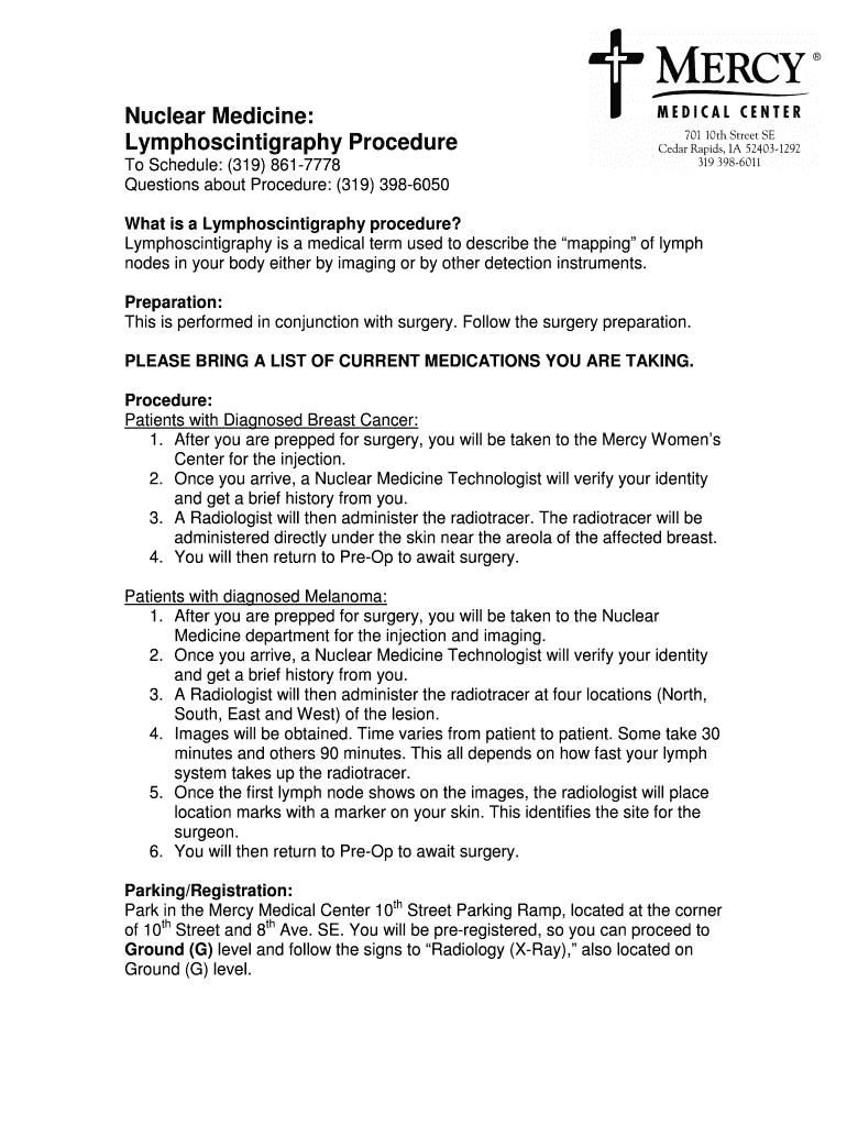 Fillable Online Lymphoscintigraphy Procedure Fax Email Print - pdfFiller