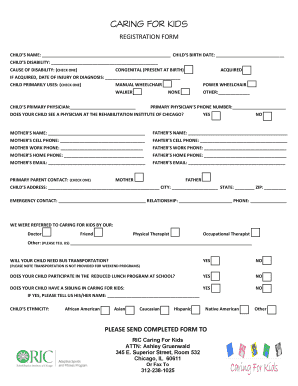 Fillable Online ric REGISTRATION FORM - ricorg Fax Email Print - pdfFiller
