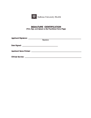 Fillable Online iuhealth SIGNATURE IDENTIFICATION - Indiana University ...