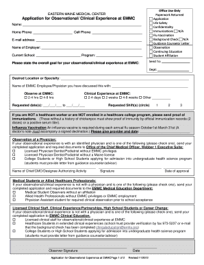 Fillable Online emmc Application for Observational/ Clinical Experience ...
