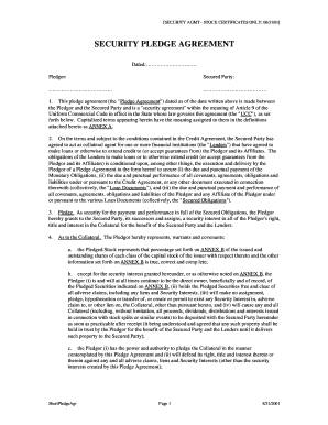 Fillable Online Security pledge agreement - uccstuff Fax Email Print ...