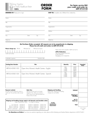 Fillable Online Perinatal Order Form P4P Fax Email Print - pdfFiller