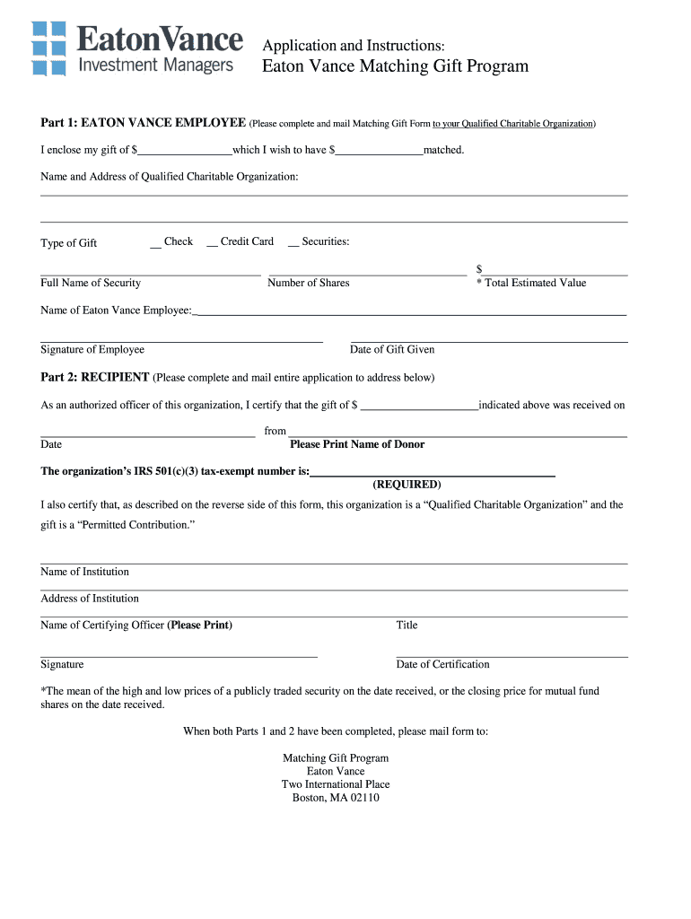 Fillable Online Matching Gift Form 2010doc Fax Email Print - pdfFiller