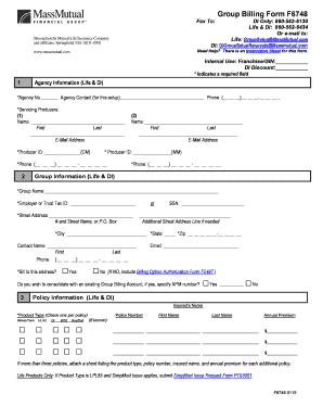Fillable Online Group Billing Form - MassMutual Fax Email Print - pdfFiller
