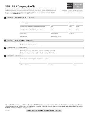 Fillable Online SIMPLE IRA Company Profile - Wells Fargo Fax Email ...